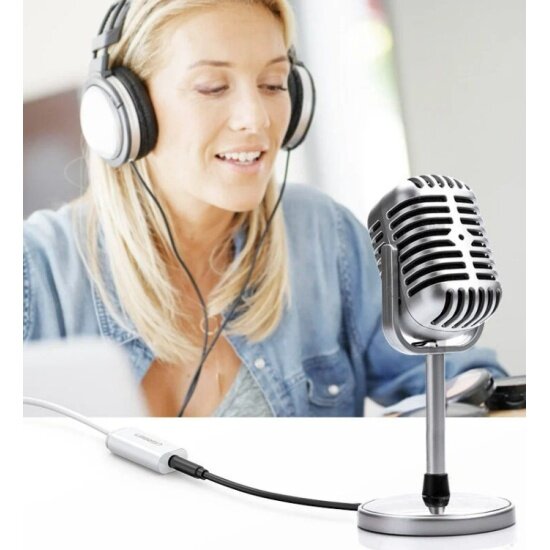 Внешняя звуковая карта Ugreen US206 USB A Male - 3.5 mm Aux, белый(30712)