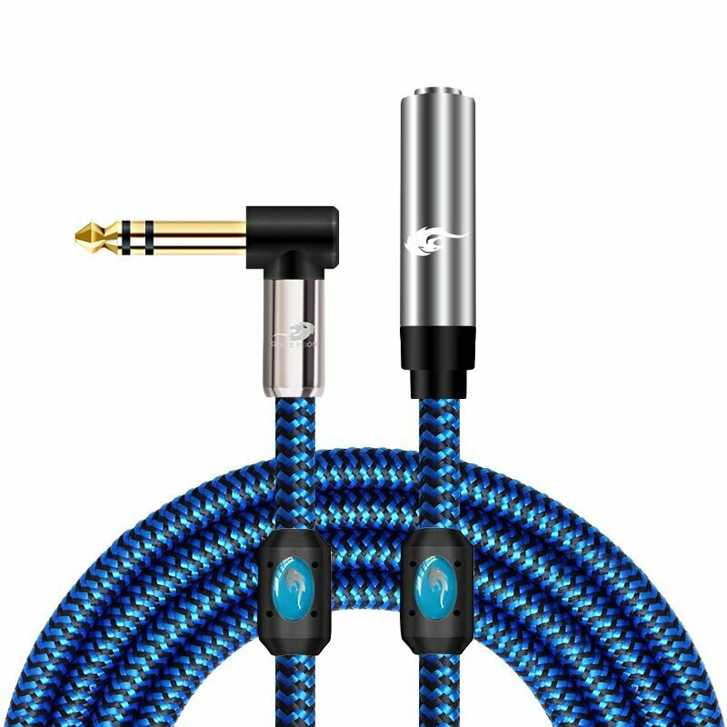 Аудиокабель 1/4 дюйма TRS стерео 6,35 мм, 6.35-6.35 (Blue), 3 м