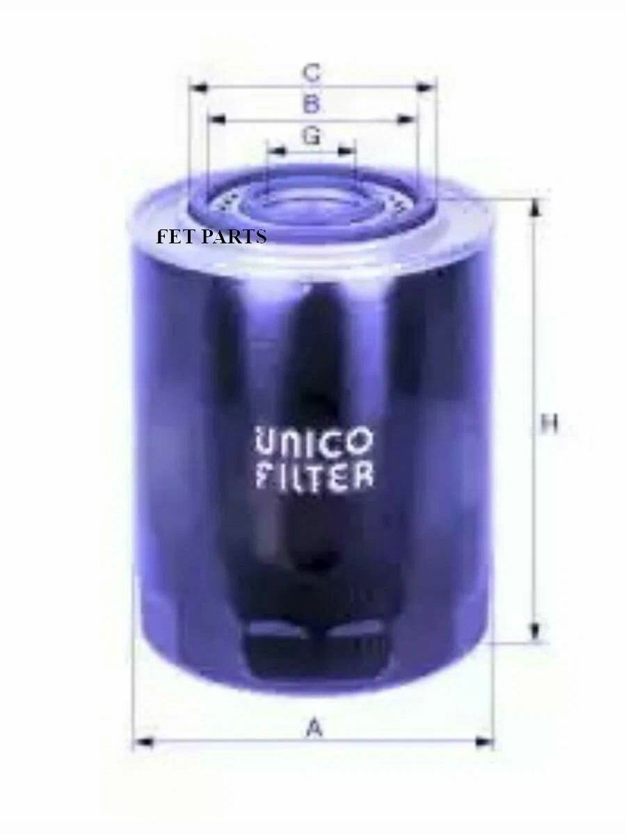 Фильтр масляный H212 D110 M30x2 Iveco EuroCargo/Star/Tech/TurboTech, UNICO (BI10213)
