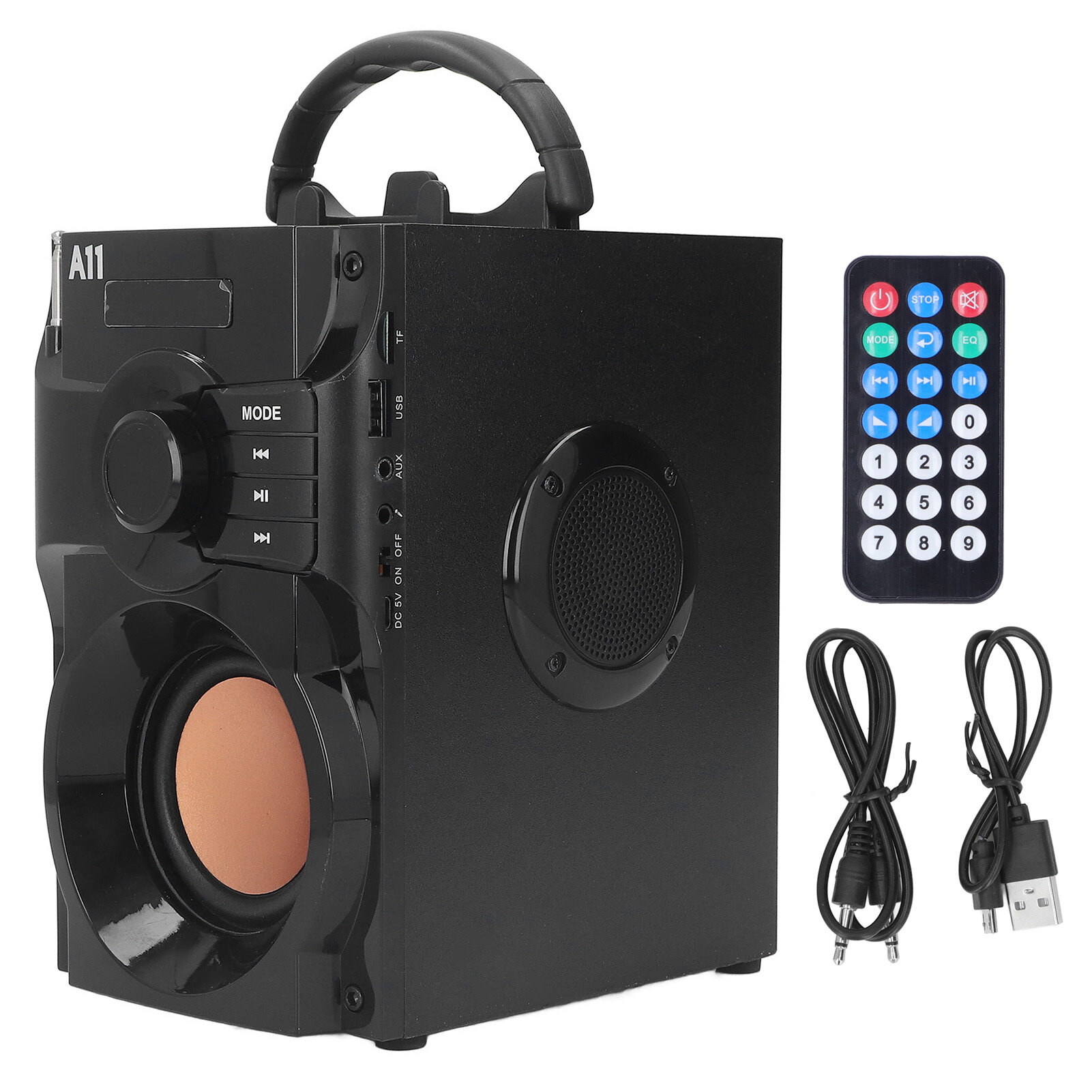 Динамик Bluetooth 5.0, стерео, сабвуфер, с пультом ДУ