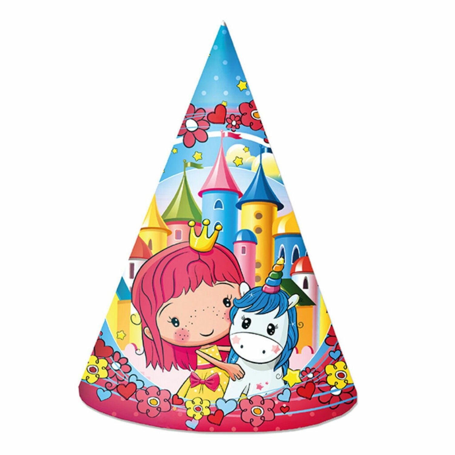 Колпак карнавальный "Волшебная страна" 18см, 6 шт/уп