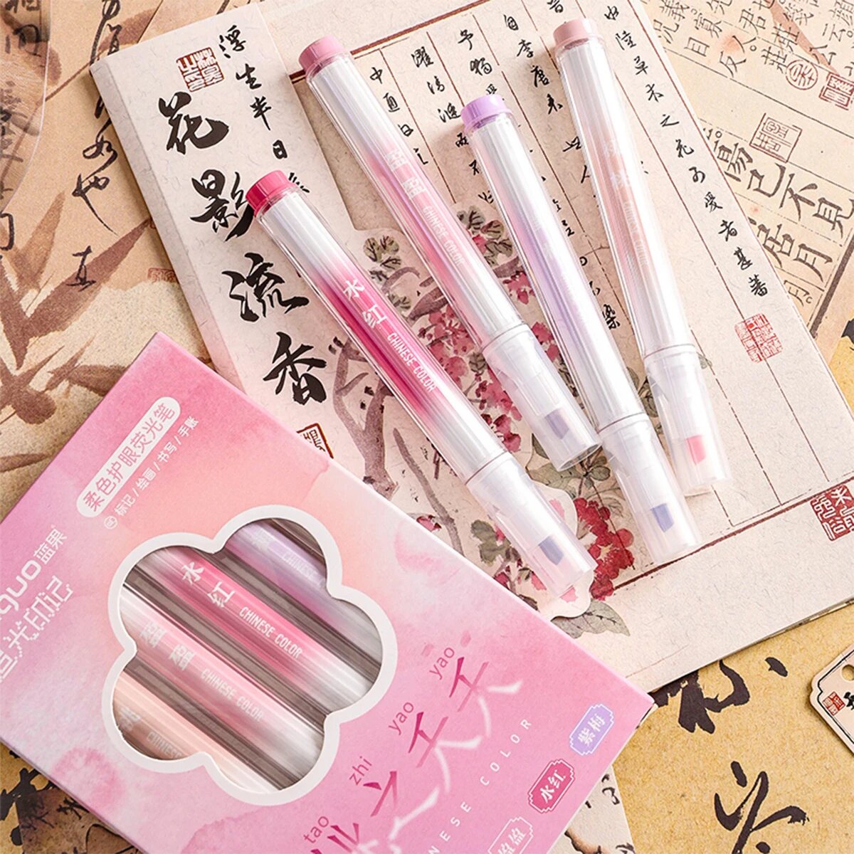 Пастельные маркеры набор 4 шт, цвет Peach Blossom Mirage