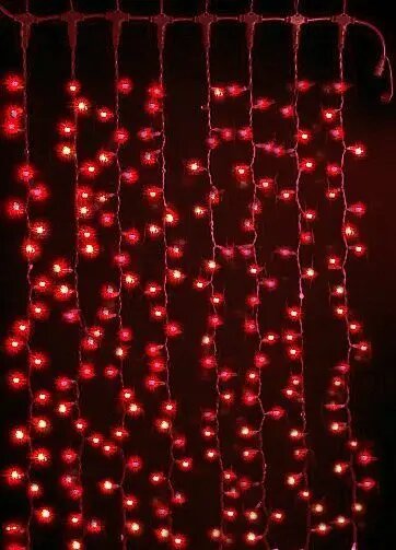 Световой дождь 2.5*1.5 м, 625 красных микроламп, прозрачный ПВХ, соединяемый, IP20, SNOWHOUSE