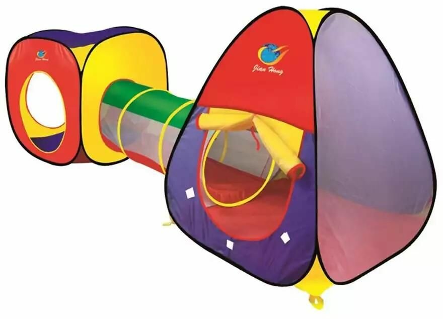 Детская игровая палатка КНР "Дом с тоннелем" 230х78х91 см, в сумке
