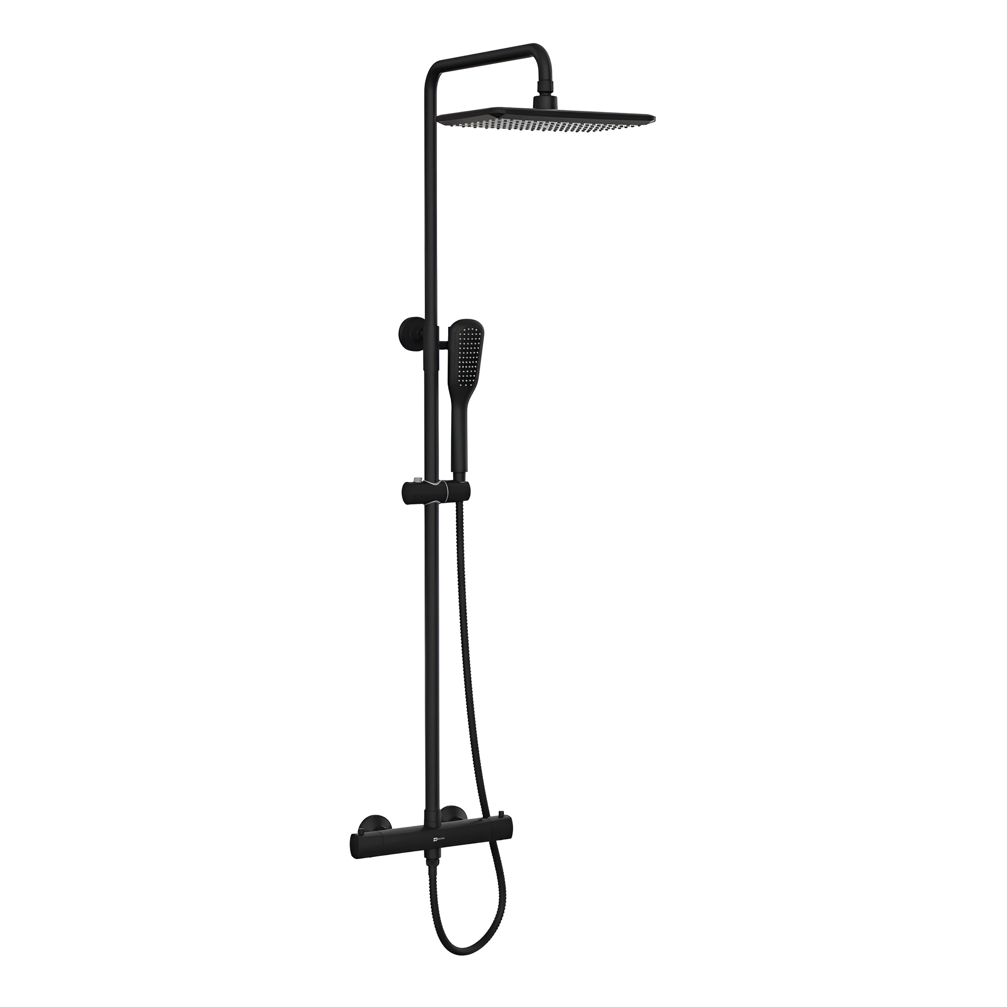 Смеситель для ванны и душа Lemark Ursus LM7270BL термостатический с лейкой верхнего душа «Тропический дождь», черный