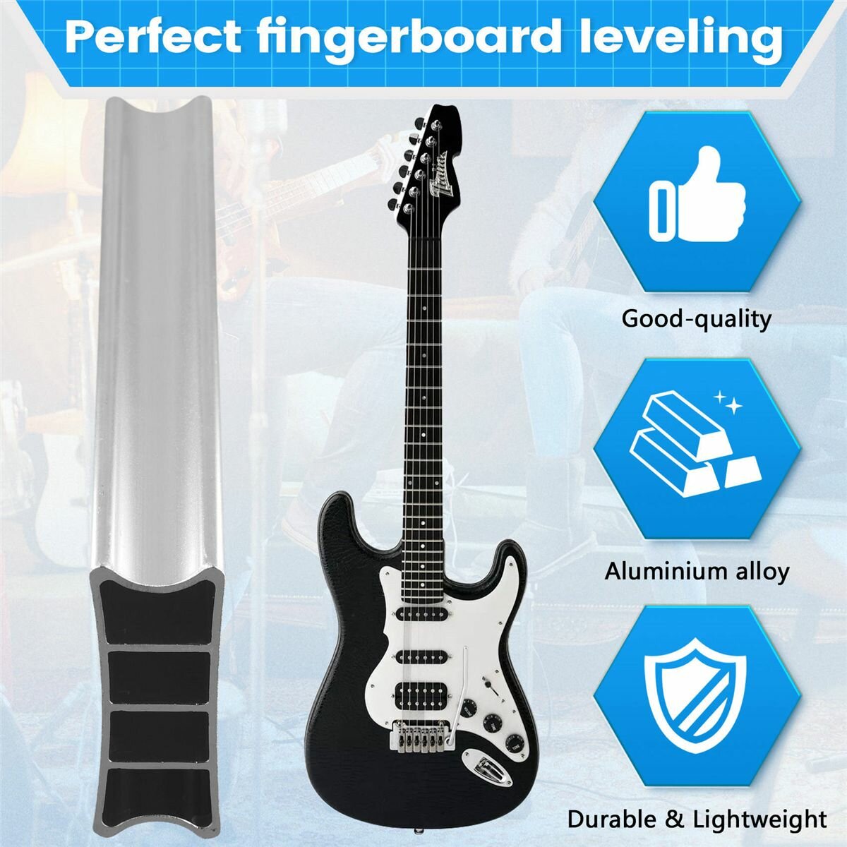 Двухсторонний Радиусный Шлифовальный Брусок Для Шлифовки Бас-Гитары (9,5-20)