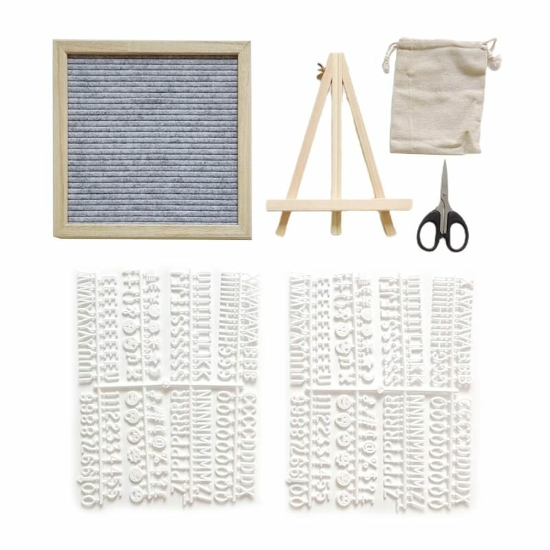 Доска для писем из фетра с буквами и цифрами, подставка мольберта, 9,8 x дюйма, сменная надпись декора свадебной вечеринки