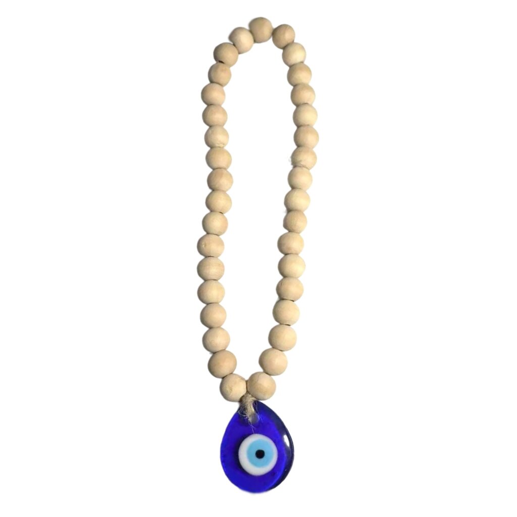 Северные деревянные бусины Декор Защитный амулет Голубой глаз дьявола Для зеркала заднего вида автомобиля