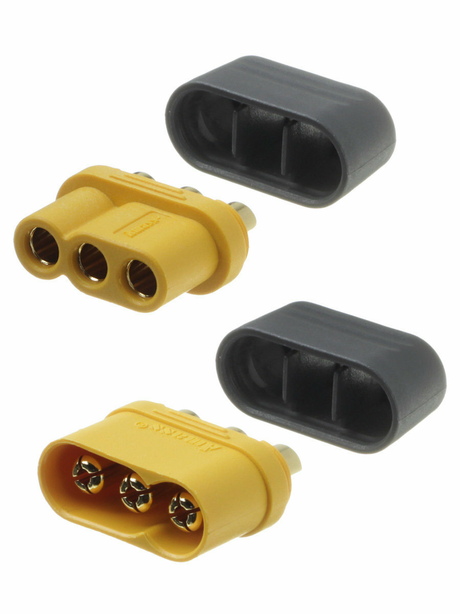 Разъем питания Amass MR60-F. G. Y + M.G.Y 3pin на кабель