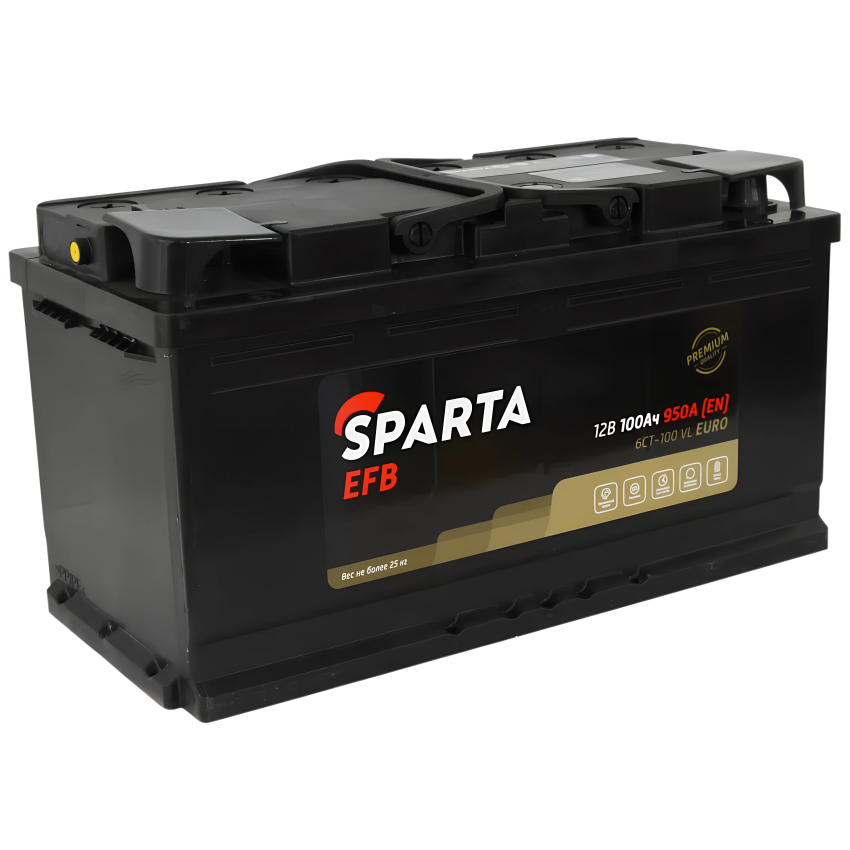 Аккумулятор SPARTA EFB 100 Ач 950 А (352х175х190) обратная полярность