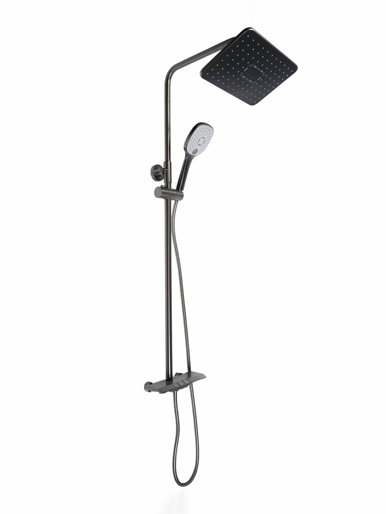 Душевая система A83311ST, клавишная панель, тропический душ, лейка, черный матовый