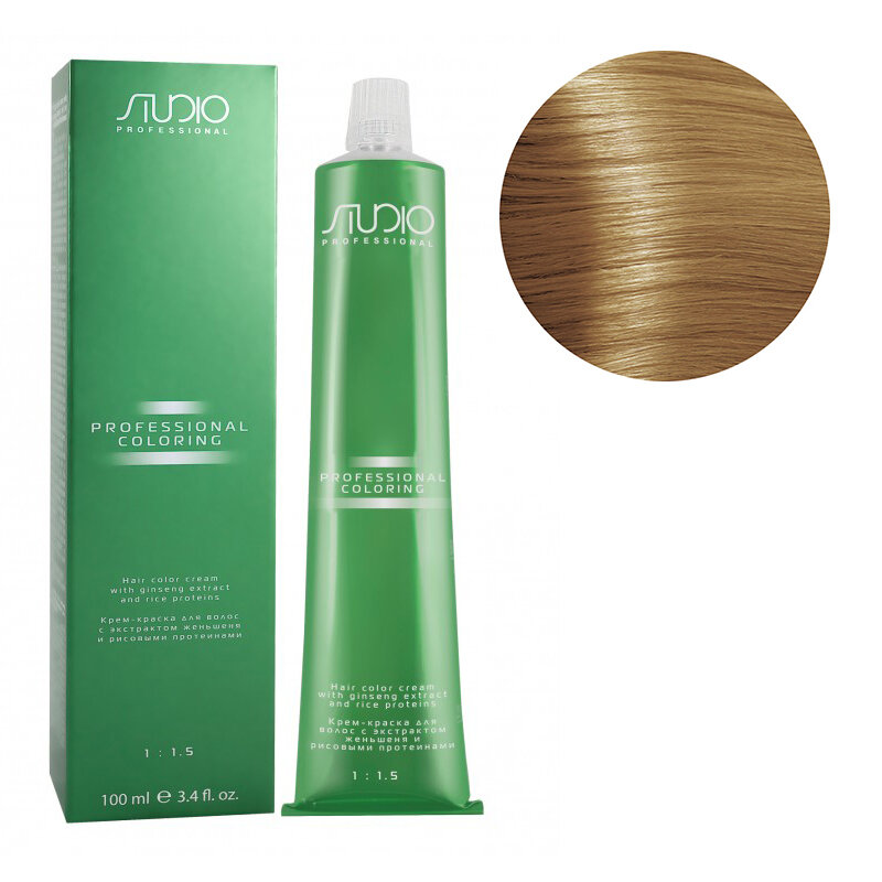 Kapous Studio Professional Крем-краска для волос Studio, тон №8.3, Светлый золотой блонд, с рисовыми протеинами и экстрактом женьшеня, 100 мл