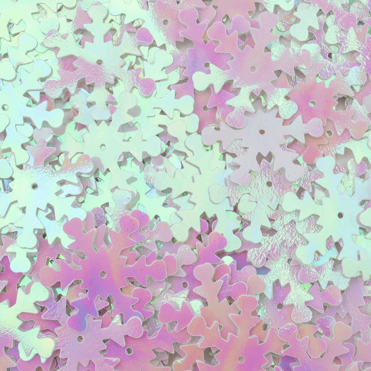 Пайетки для рукоделия пришивные 'Снежинки', 24 мм, 10 г*10 упак, Astra&Craft (319 светло-розовый перламутр)