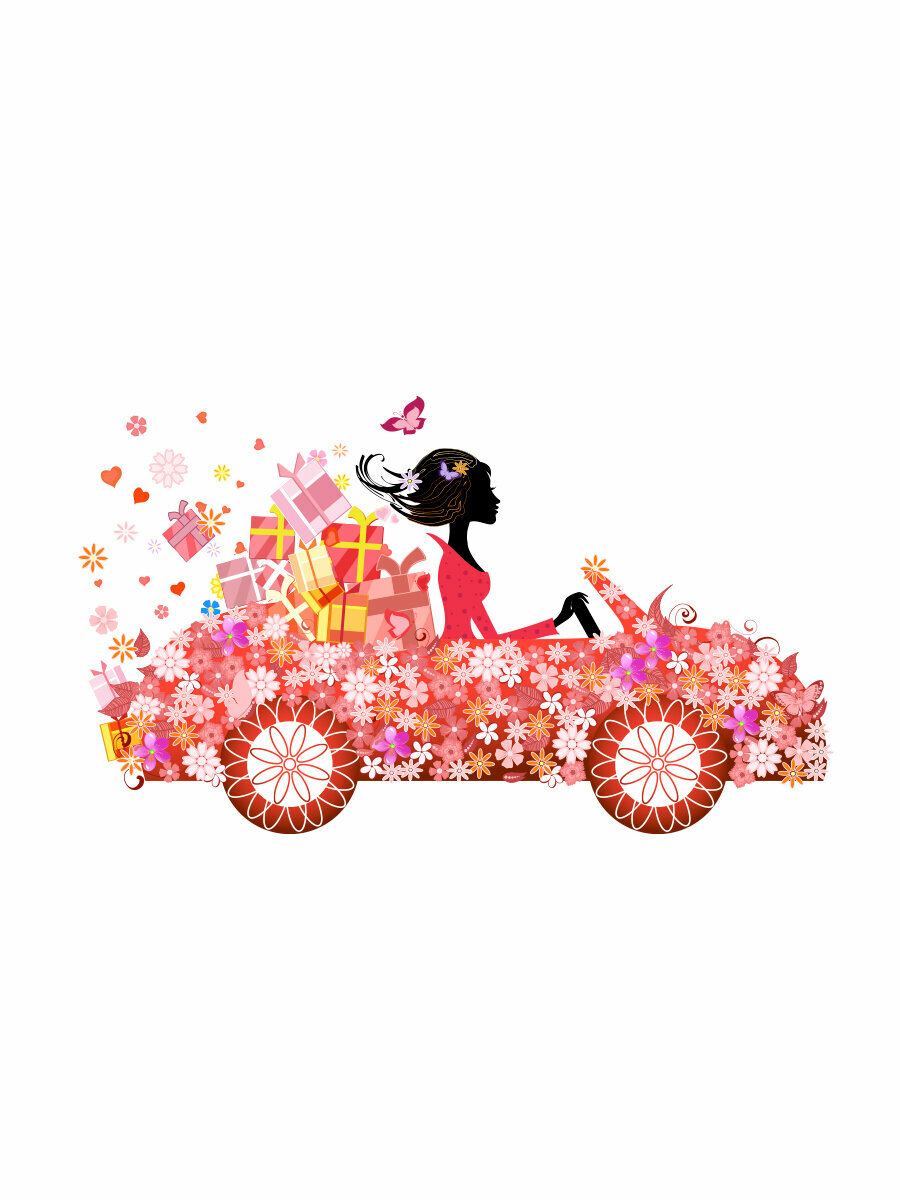 Термонаклейка на одежду "Фея в машине"