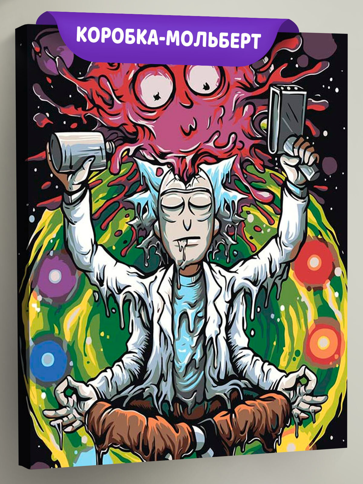 Картина по номерам на холсте на подрамнике "Психоделический Рик 2", 40х50 см