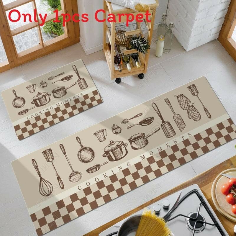 Pvc напольное покрытие для кухни с тканым узором водонепроницаемое маслостойкое противоскользящее для дома и кухни стиль е 50x80 см