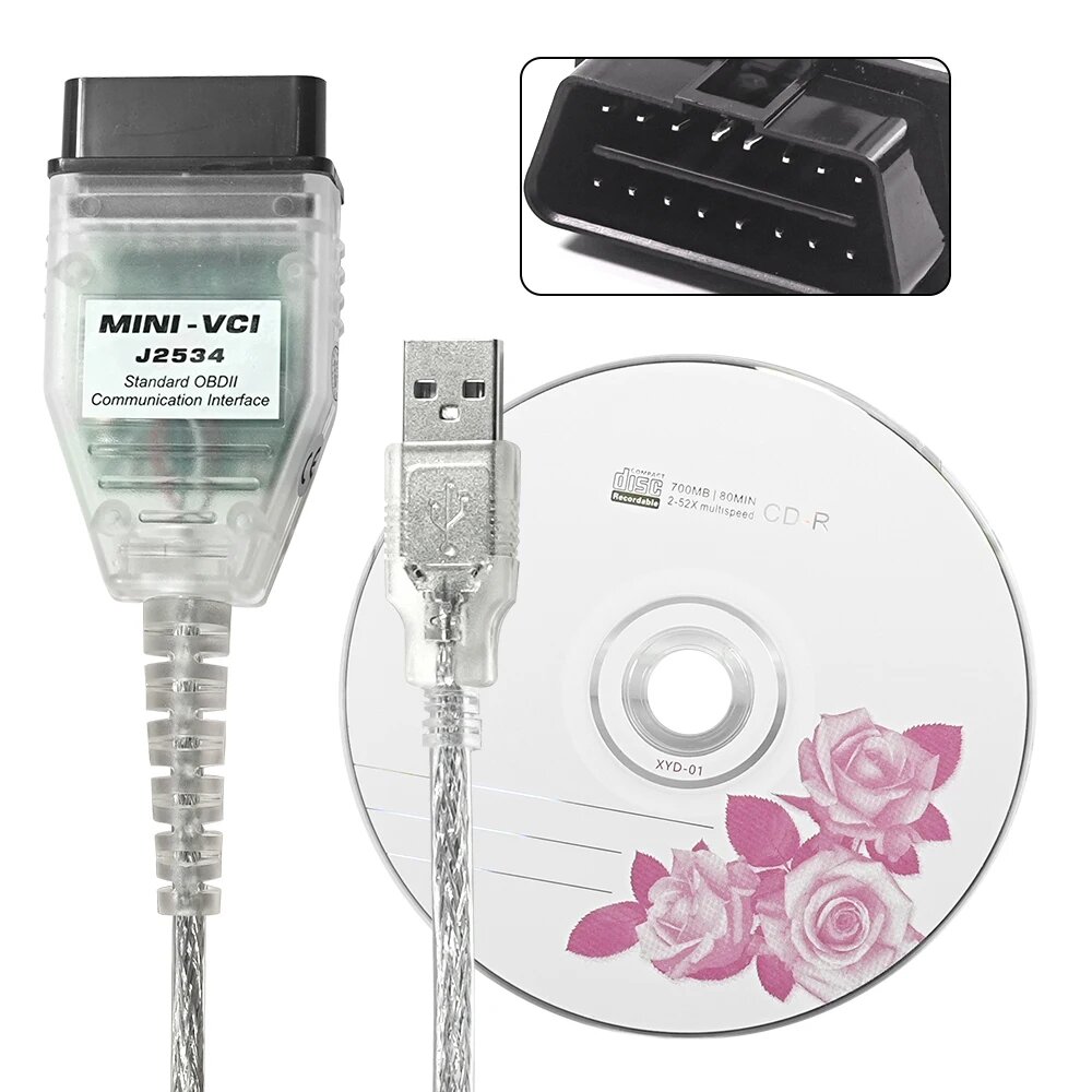 Новейший интерфейс V18.00.008 MINI VCI для TOYOTA TIS Techstream J2534 OBD2 OBDII MINIVCI FT232RL