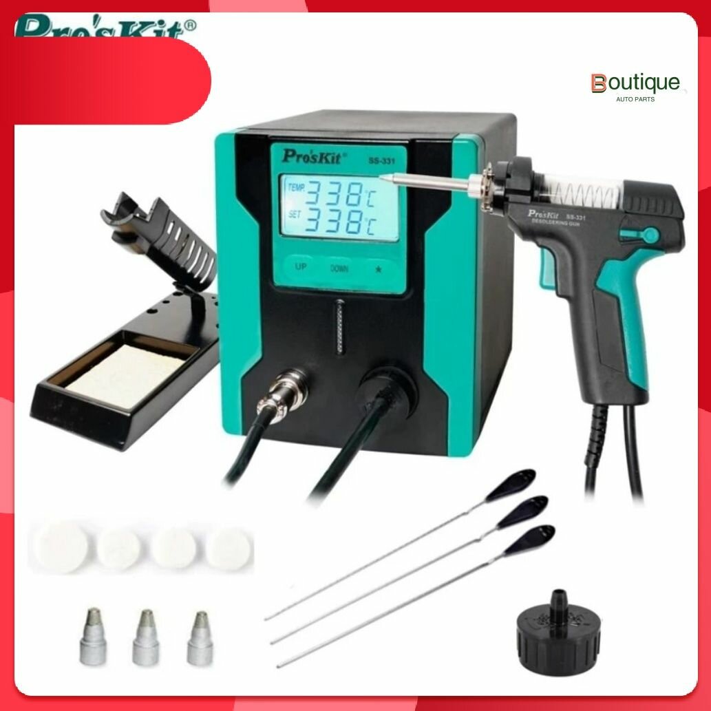 Инновационная паяльная станция ProSKit SS331H 90W с вакуумным отсосом, ЖКдисплей и керамический нагреватель 220V240V для премиум ремонта микросхем