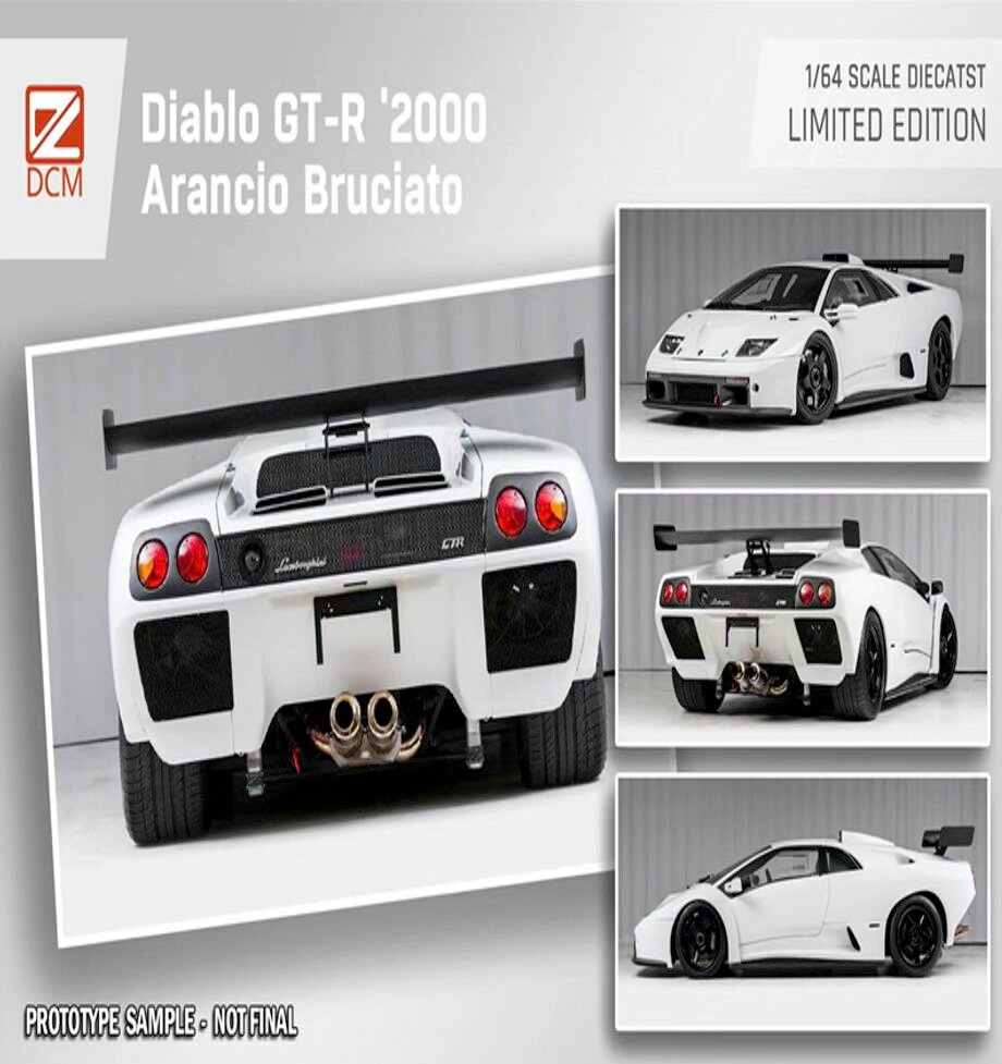 Коллекционная машинка DCM 1:64 Lamborghini Diablo GT-R Withe