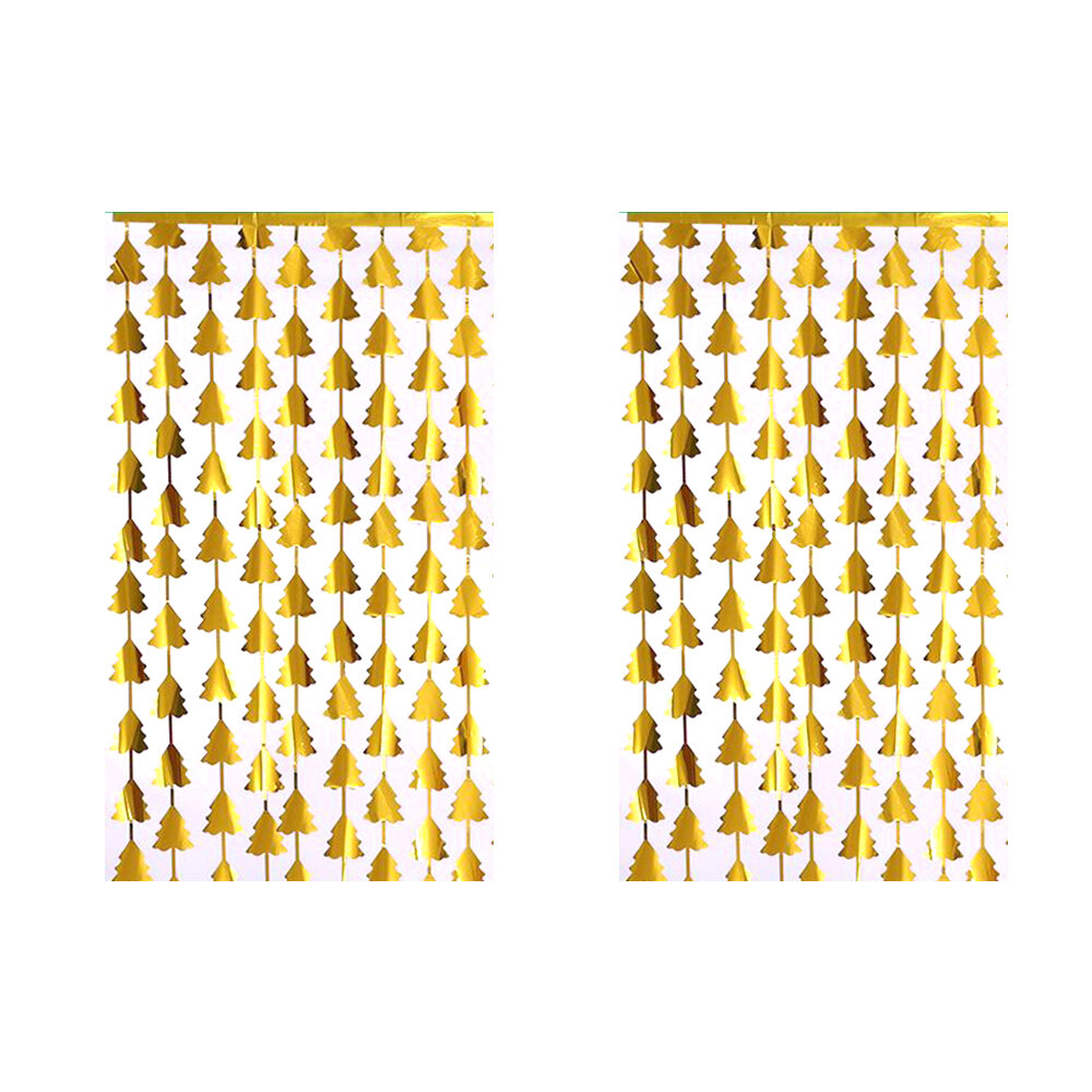 Шт. фольгированных занавесок с кисточками в виде елки для декора на день рождения, Рождество, вечеринку