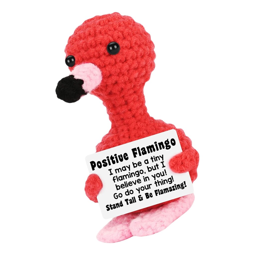 Шерстяная кукла ручной работы, связанная крючком-Фламинго