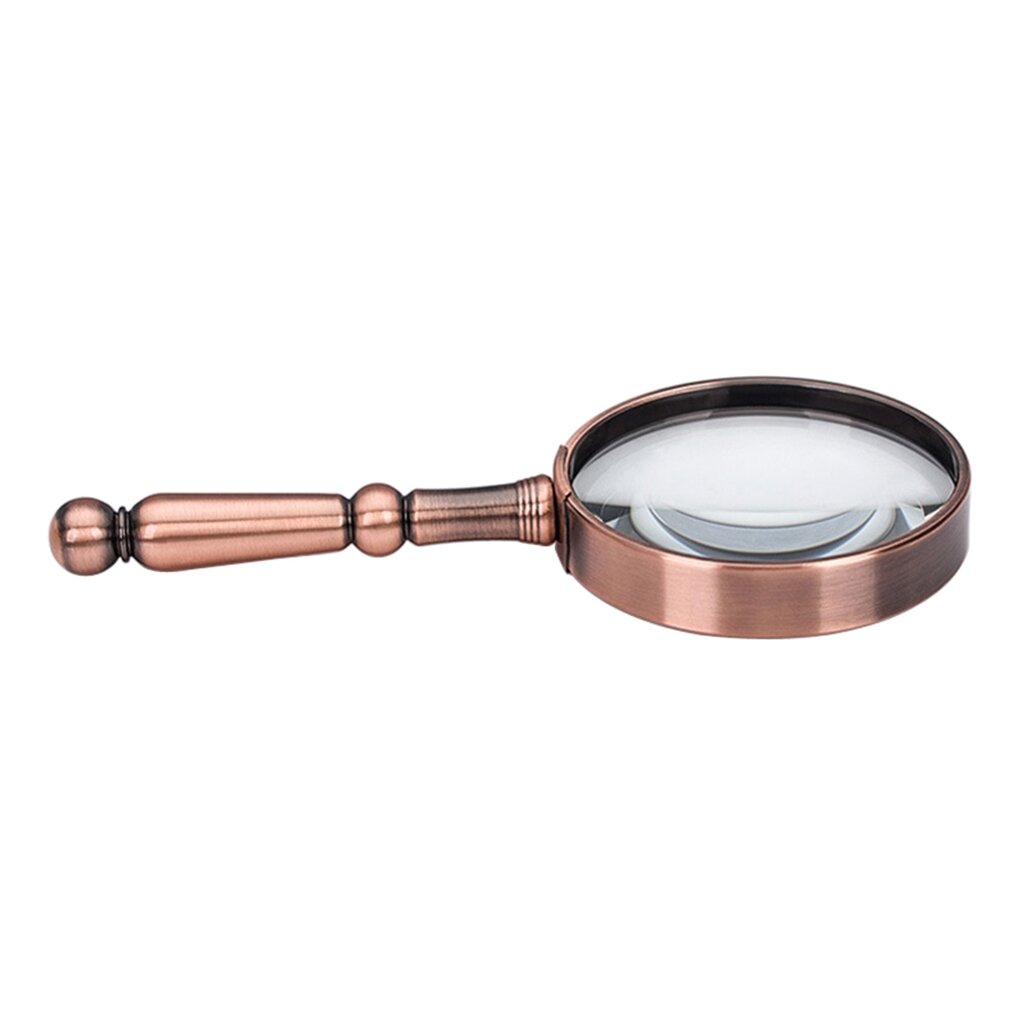 6-кратная ручная лупа с металлической ручкой, бронзовое увеличительное стекло для чтения карт, газет, документов, этикеток, ювелирных изделий, подарков