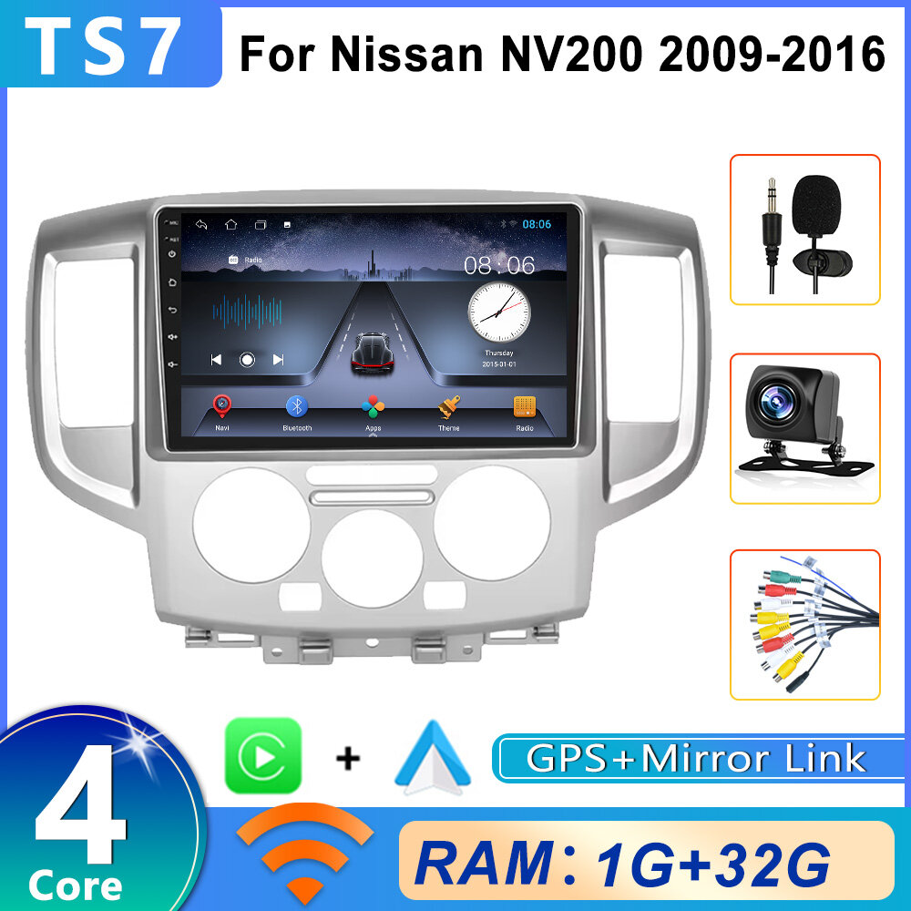 Android Магнитола для Nissan NV200 2009-2016/ Автомагнитола Андроид Ниссан NV200 2009-2016 Wifi Bluetooth Gps навигатор Мультимедиа автомабиля