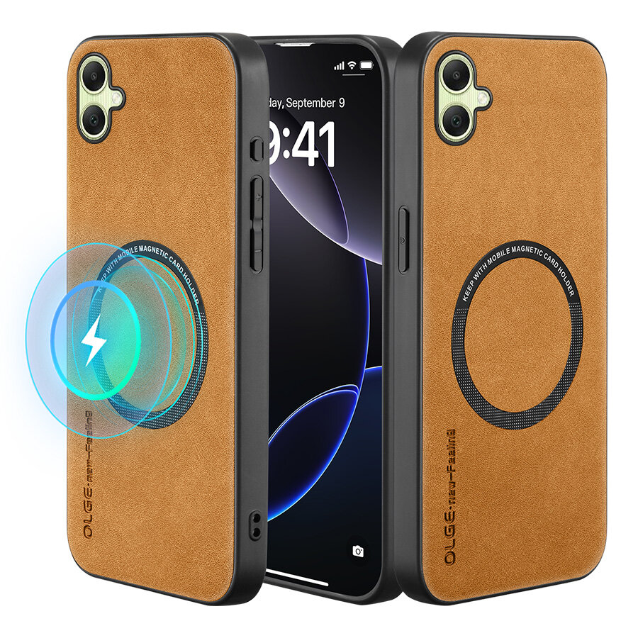 Чехол Для Samsung Galaxy A06/ Самсунг Галакси A06, soft touch, чехол-кардиомонитор, искусственная кожа, поликарбонат (PC), защита камеры, ударопрочный, усиленные углы, Samsung, Samsung Galaxy A06, brown,