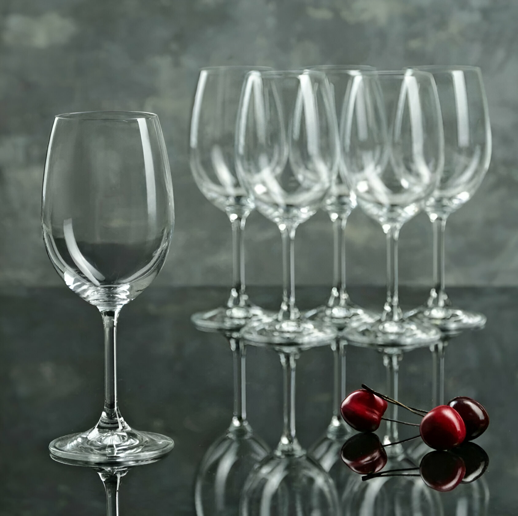 Набор бокалов Bohemia Crystal "Лара", для вина, стекло, 350мл, 6шт