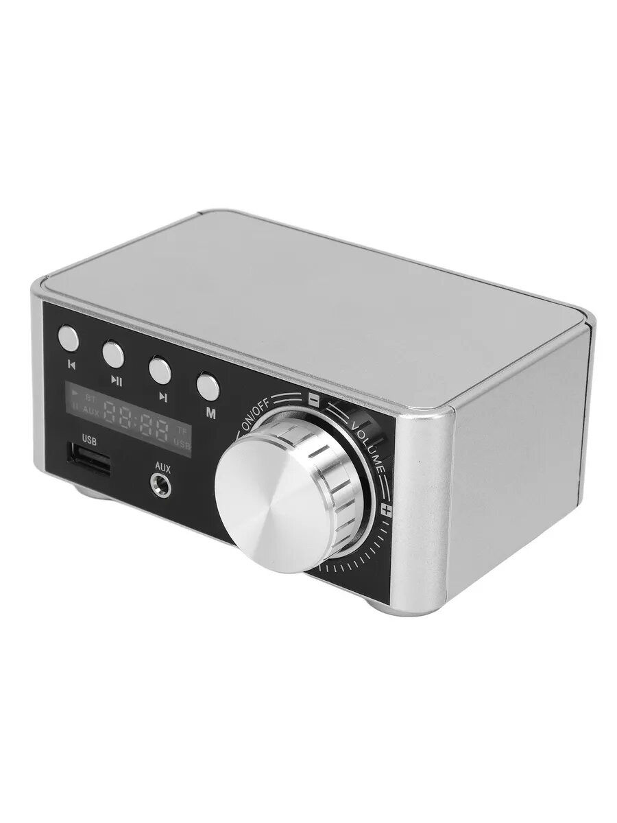 Усилитель Bluetooth Silver Mini Bluetooth 5.0 Цифровой — фото 1