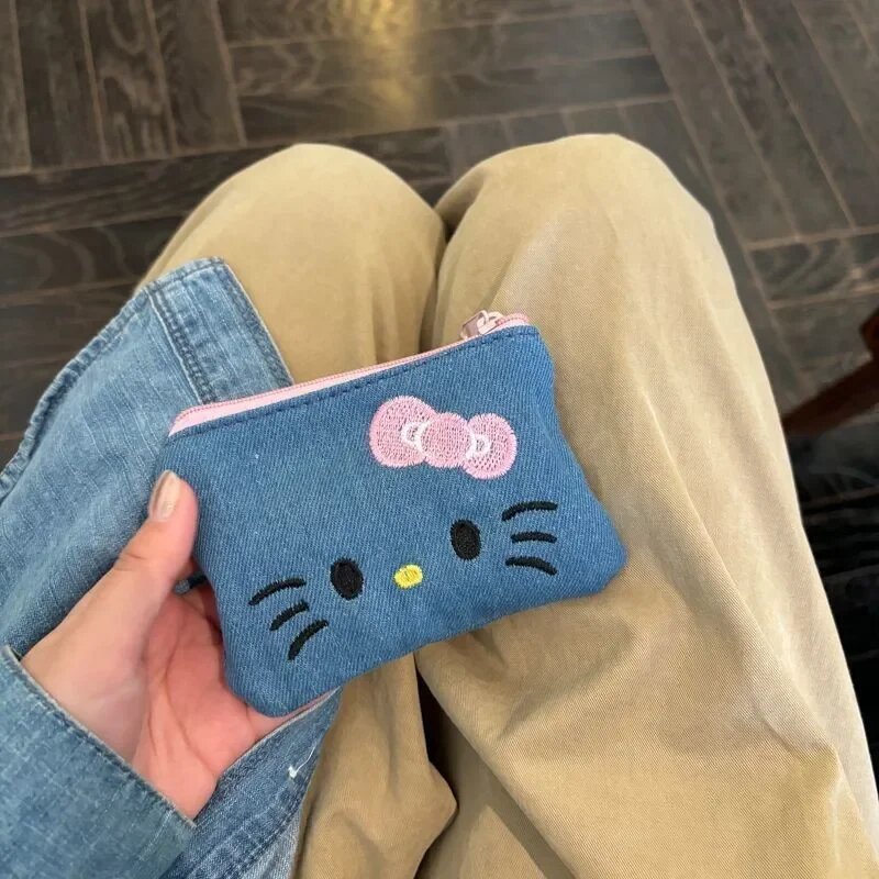 Мини-кошелек Hello Kitty из денима, розовый, цвет AA