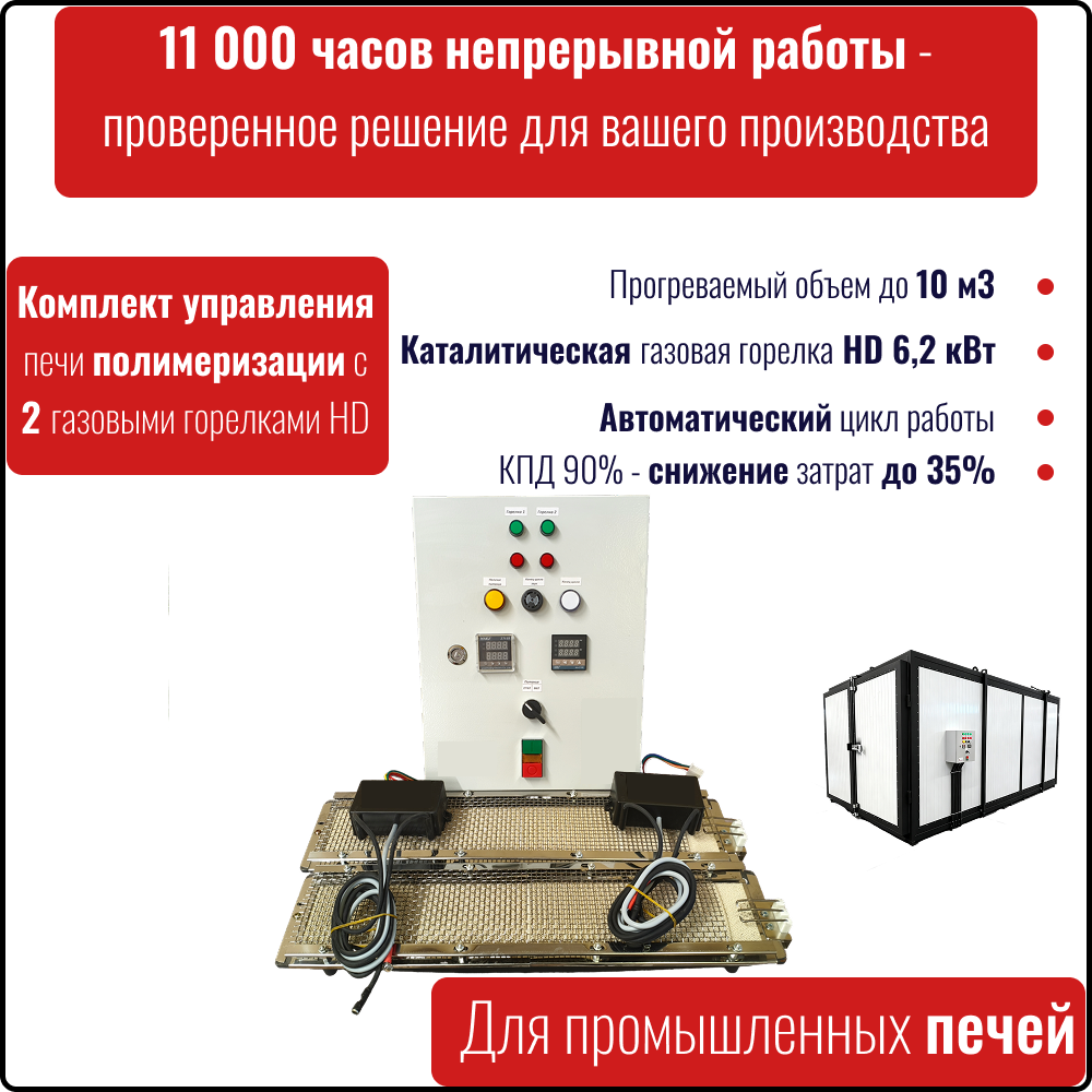 Комплект управления печи полимеризации на 2 газовые горелки HD 162