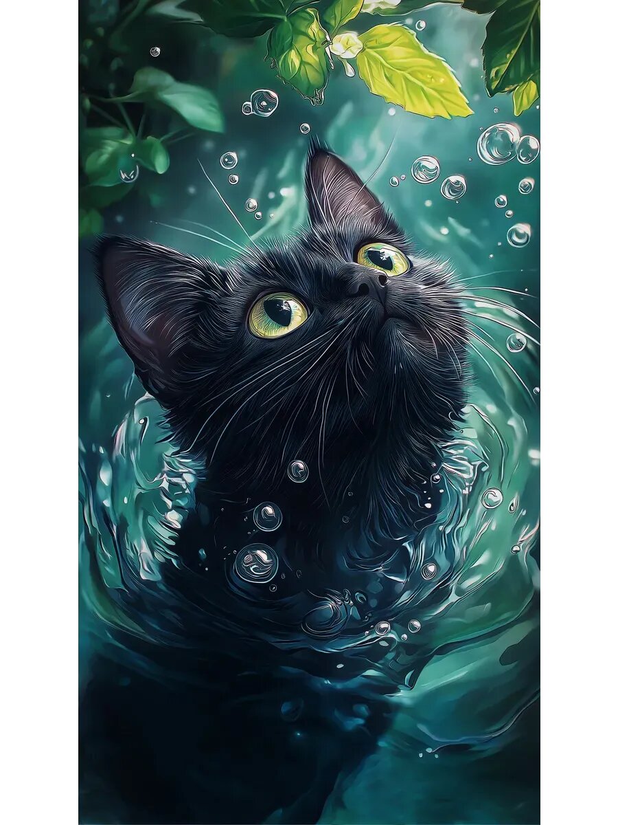 Картина по номерам черный кот