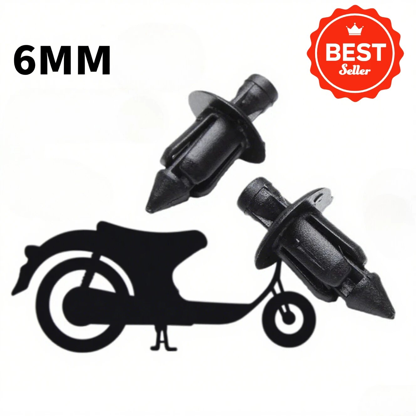 10/20/30 шт. 6 мм для Honda Suzuki Kawasaki мотоцикла, черная заклепка, обтекатель, отделка 20 Pcs