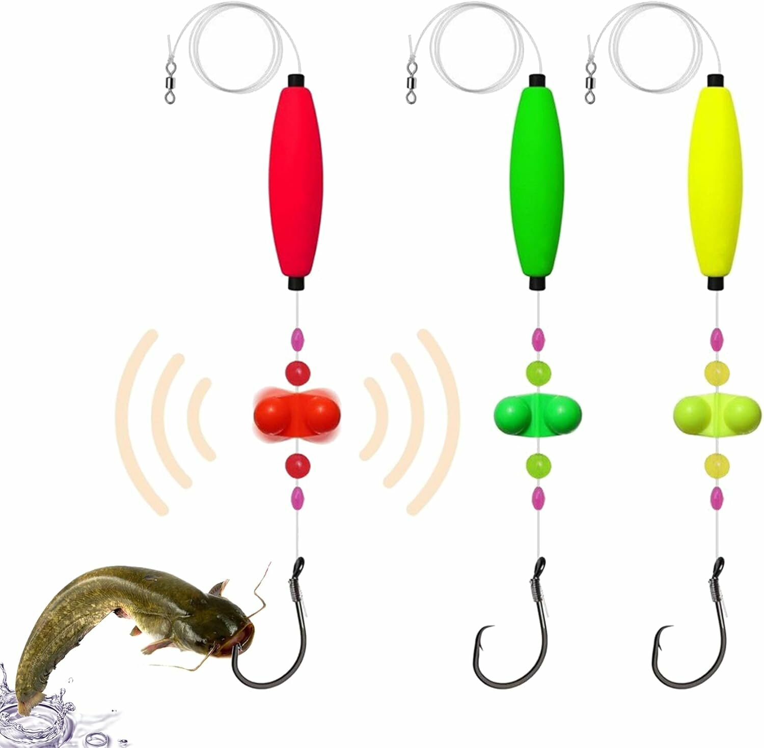 Рыбалка для сома, буровая установка для коса, набор для ловли кошки, набор для сборов, сомы, колышки для ловли кошки, 6/0-8/0 крючков | Длина 23 дюйма