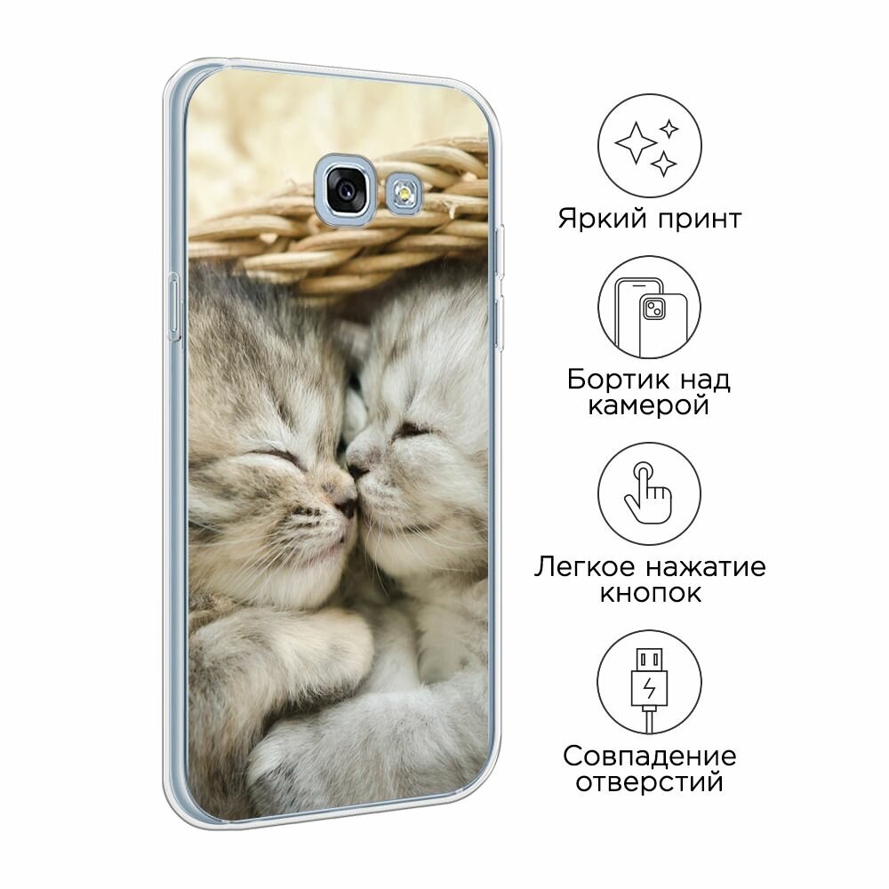 Чехол на Samsung Galaxy A5 2017 / Самсунг Галакси А5 2017 с принтом "Милые котята" — фото 1