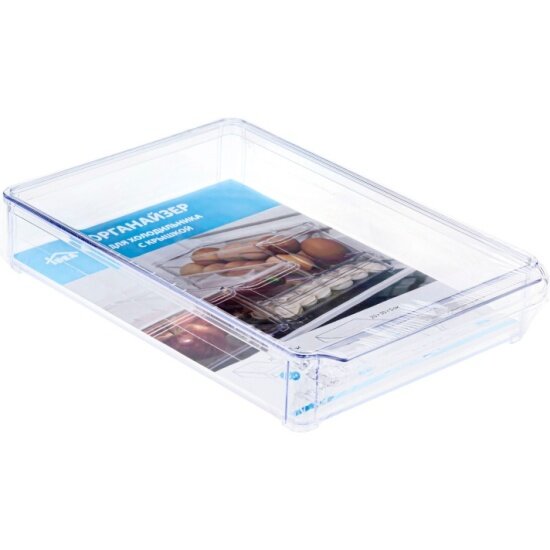 Органайзер Idea для холодильника 20х30х5см с крышкой М 1586 Прозрачный