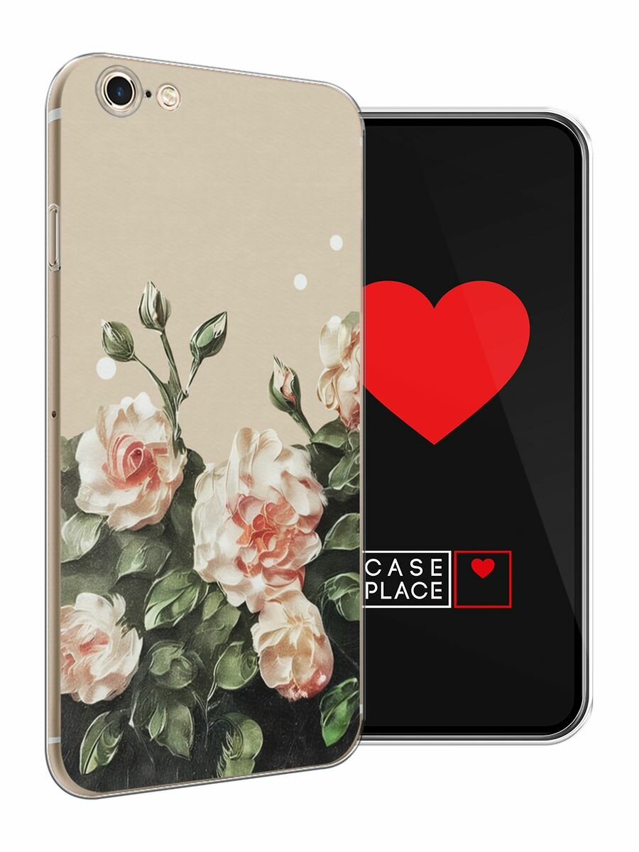 Чехол на Apple iPhone 6 Plus/6S Plus / Айфон 6 Плюс/Айфон 6С Плюс с принтом "Цветочная картина 1" — фото 1