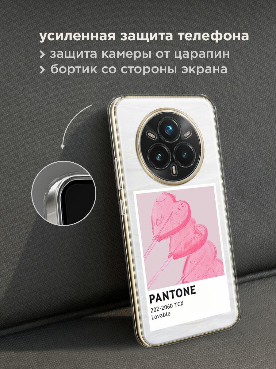 Чехол на Realme 14 Pro+ / Реалми 14 Про+ с принтом "Pantone Lovable 2 - 14 февраля", прозрачный — фото 1
