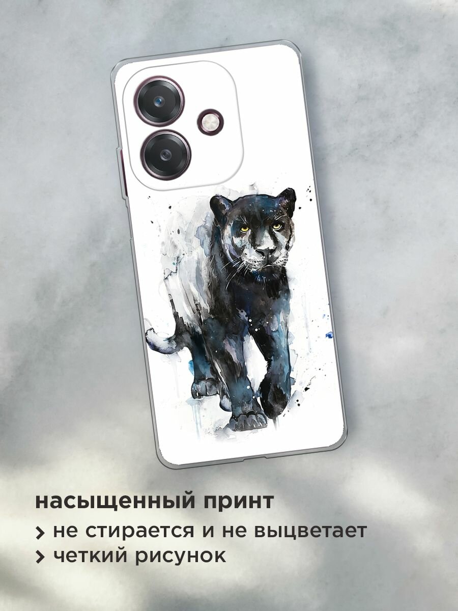 Чехол на Oppo A3/A3x / Оппо А3/A3x с принтом "Пантера арт 3" — фото 1