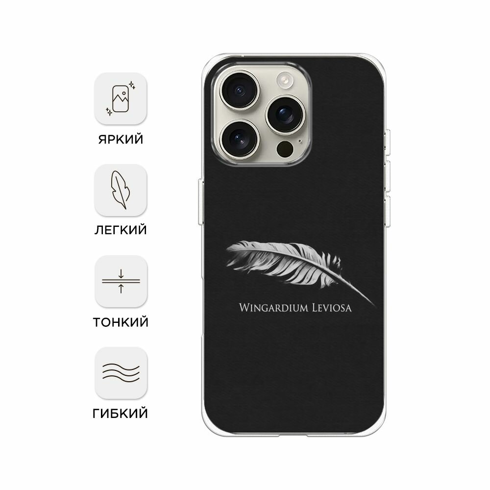 Чехол на Apple iPhone 16 Pro / Айфон 16 Про с принтом Wingardium Leviosa — фото 1