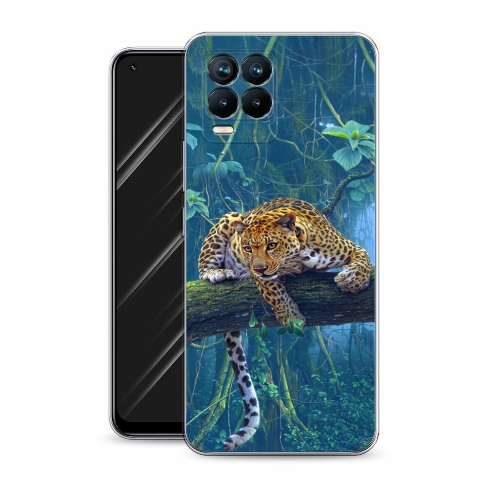 Чехол на Realme 8/8 Pro / Реалми 8/8 Про с принтом "Леопард охотник" — фото 1