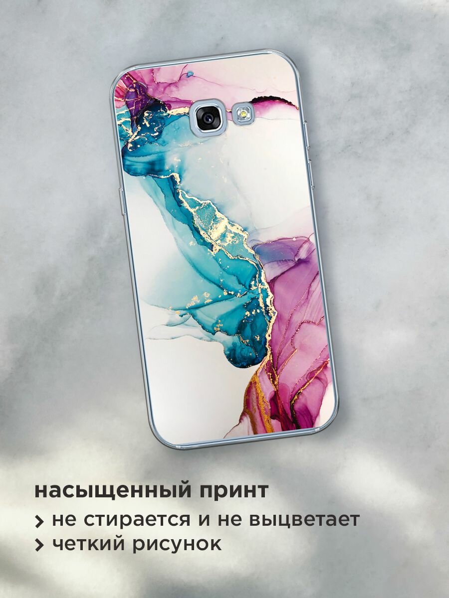 Чехол на Samsung Galaxy A5 2017 / Самсунг Галакси А5 2017 с принтом "Розовые разводы рисунок" — фото 1
