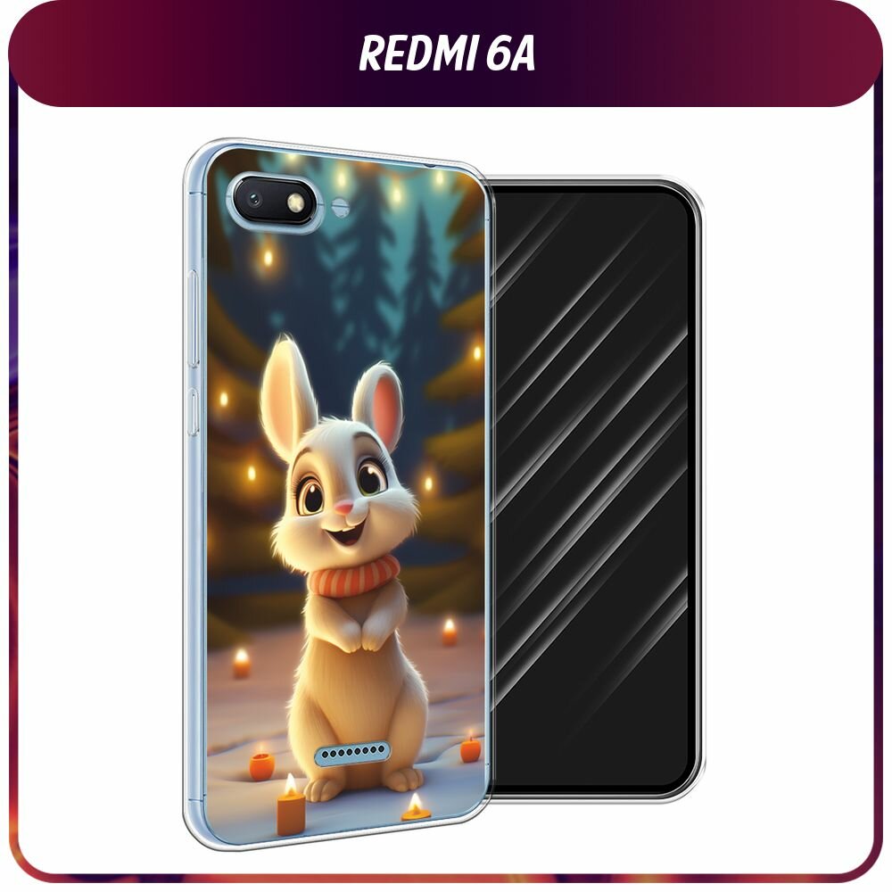 Чехол на Xiaomi Redmi 6A / Сяоми Редми 6А с принтом "Кролик среди свечей"