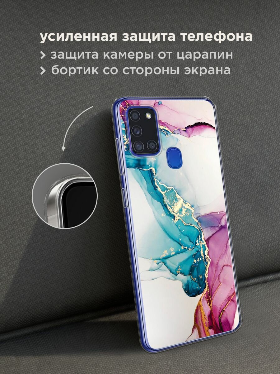 Чехол на Samsung Galaxy A21s / Самсунг Галакси A21s с принтом "Розовые разводы рисунок" — фото 1