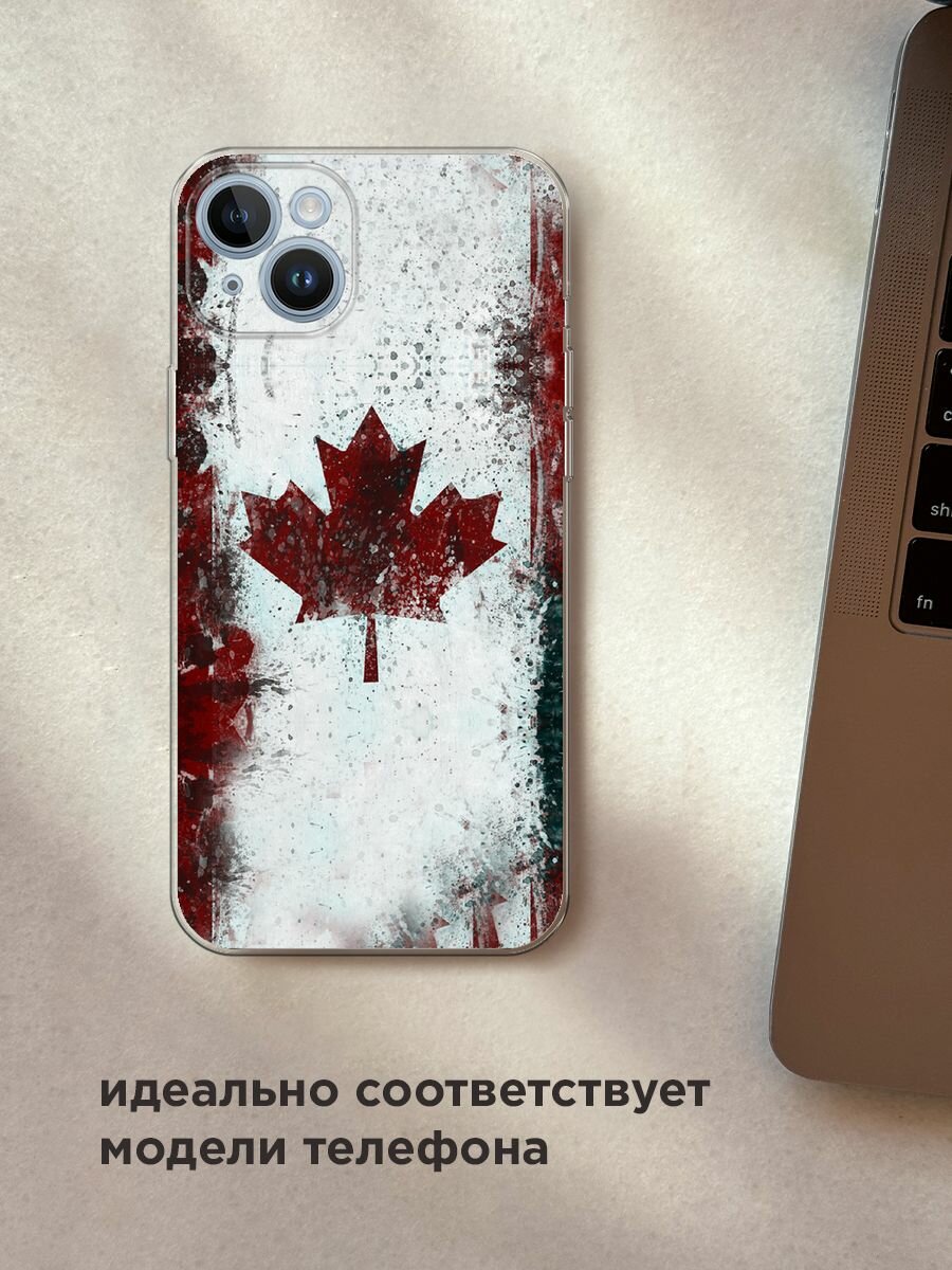 Силиконовый чехол на Apple iPhone 14 / Айфон 14 с принтом "Канада" — фото 1