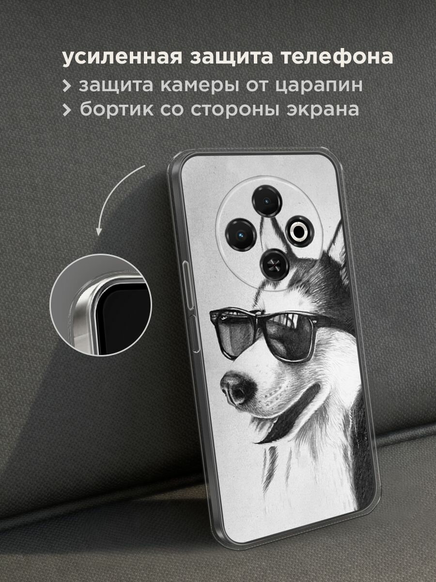 Чехол на Tecno Spark 30C / Текно Спарк 30C с принтом "Крутой Хаске" — фото 1
