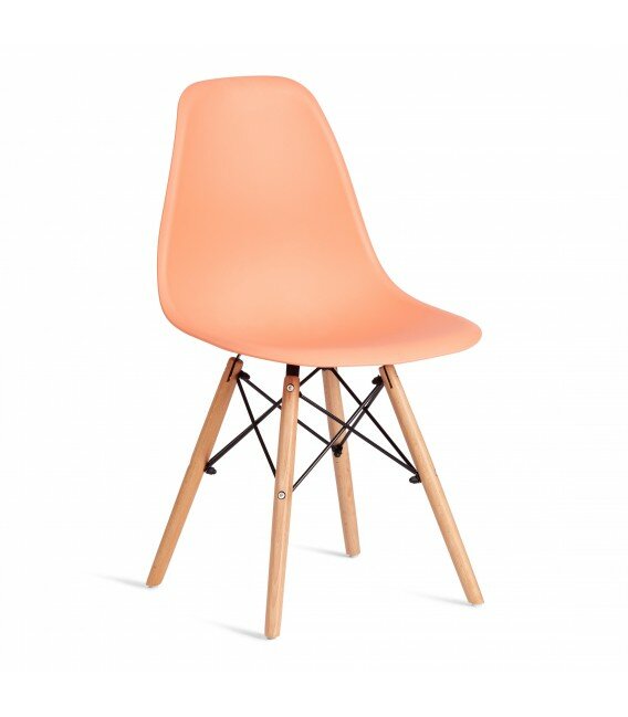 Стул CINDY (EAMES) (mod. 1801) / 1 шт. в упаковке дерево бук/металл/сиденье пластик, 45x51x82 см, Orange (Оранжевый)