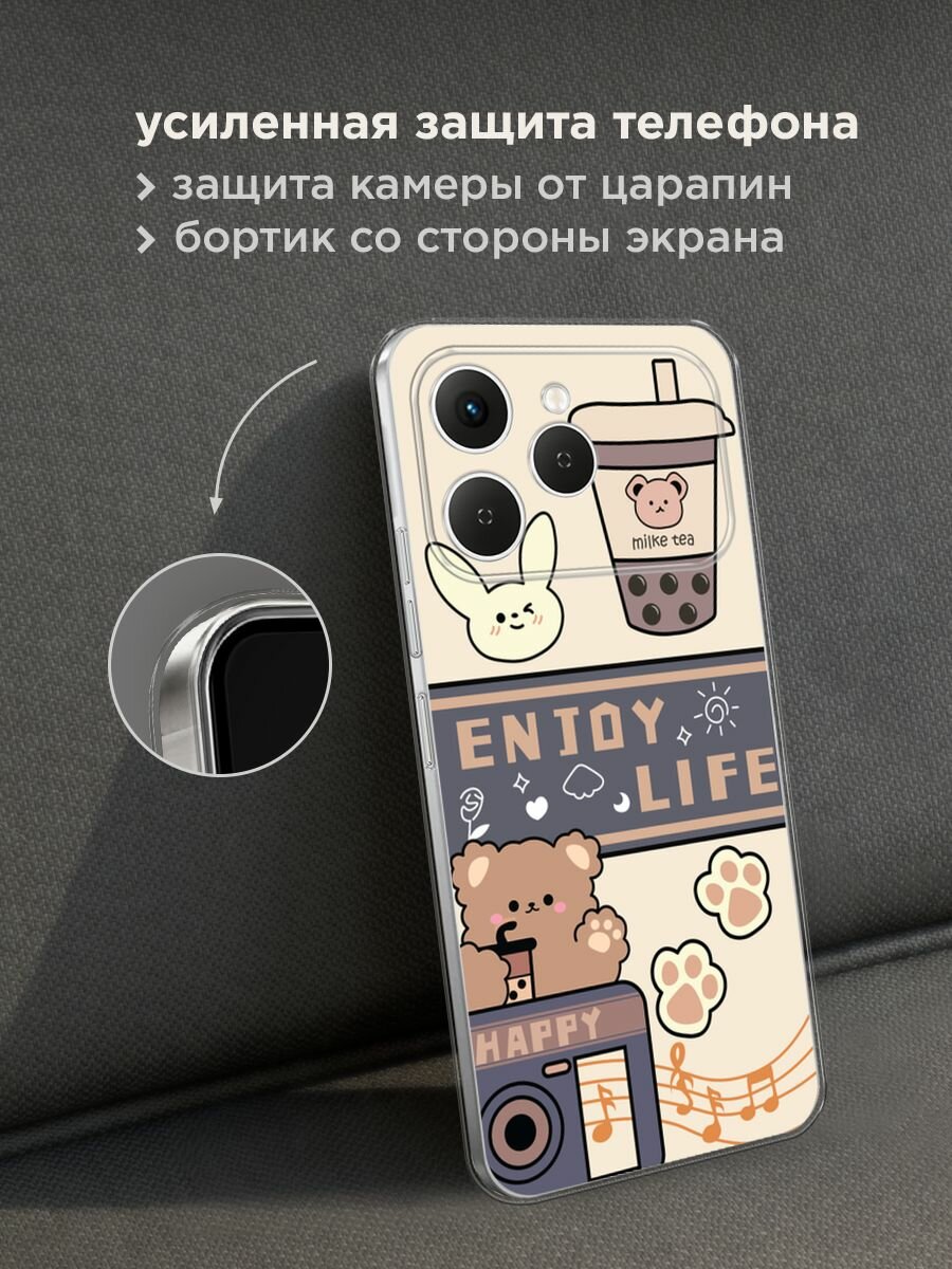Чехол на Tecno Spark 40 / Текно Спарк 40 с принтом "Enjoy life 1" — фото 1