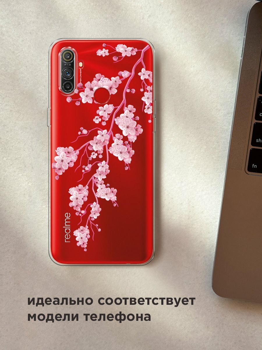 Чехол на Realme C3 / Реалми C3 с принтом "Ветка сакуры 2" — фото 1
